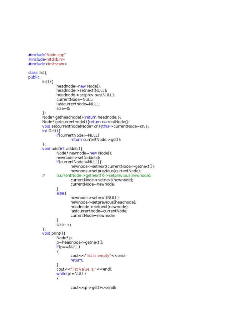 "Node - CPP" : #Include #Include #Include Class Public New | PDF ...
