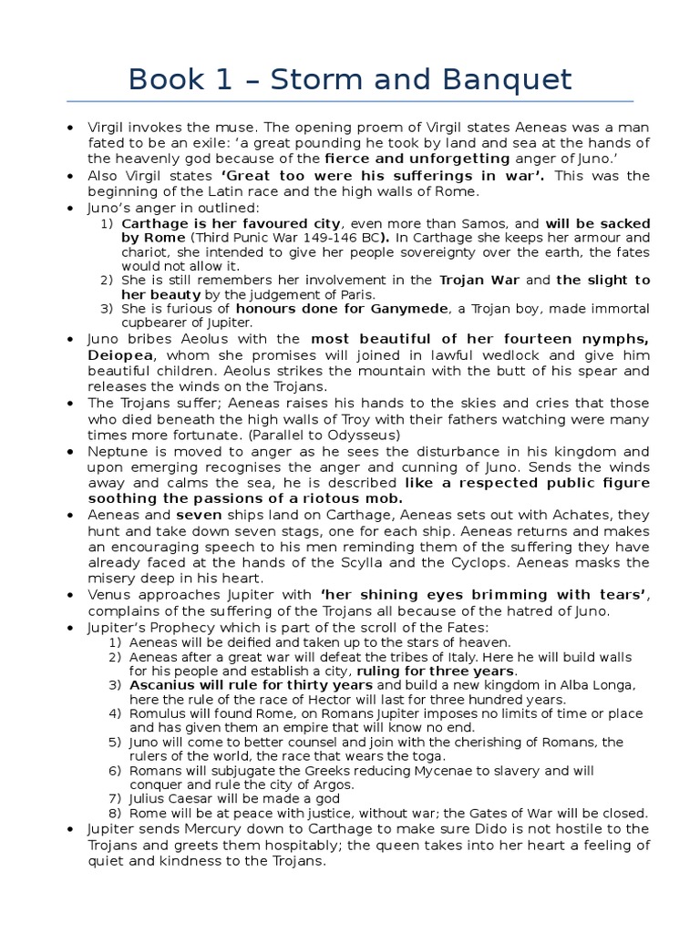 Book 1 - Storm and Banquet (The Aeneid) | PDF | Aeneas | Ancient Greek ...