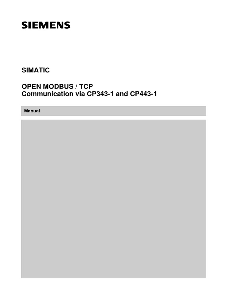 Open Modbus TCP English | PDF | Parameter (Computer Programming) | Port (Computer Networking)