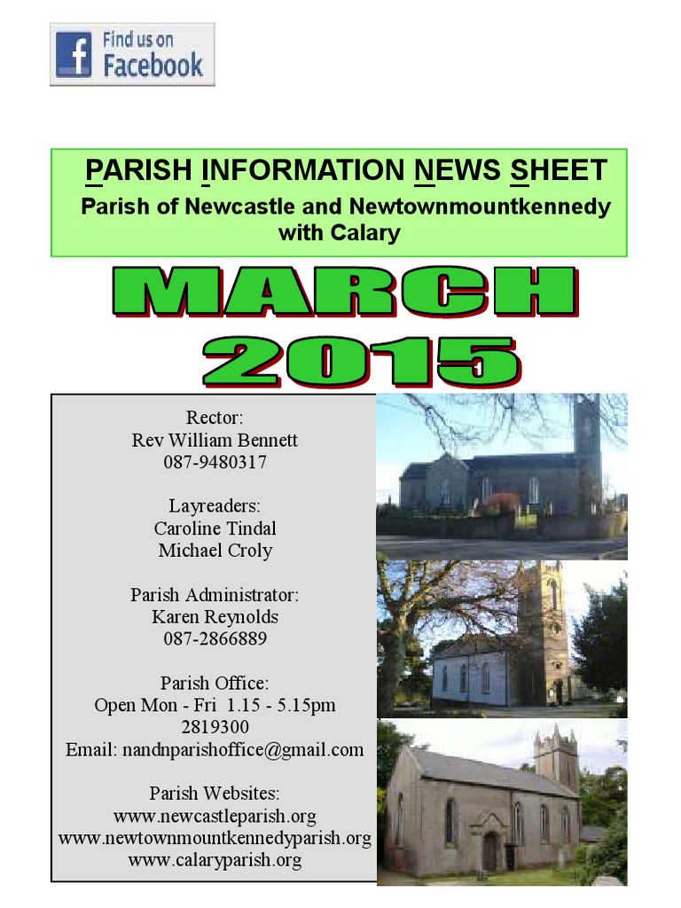 Parish Information News Sheet: Parish of Newcastle and ...