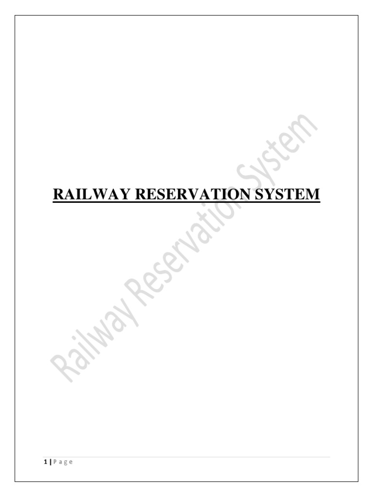Modeling a Railway Reservation System: Use Cases, Activity Diagrams ...