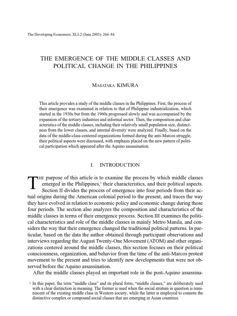 Philippine Middle Class | PDF
