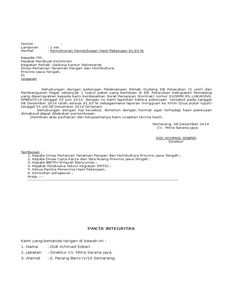 Contoh BA Pemeriksaan | PDF | Bisnis | Teknologi & Rekayasa