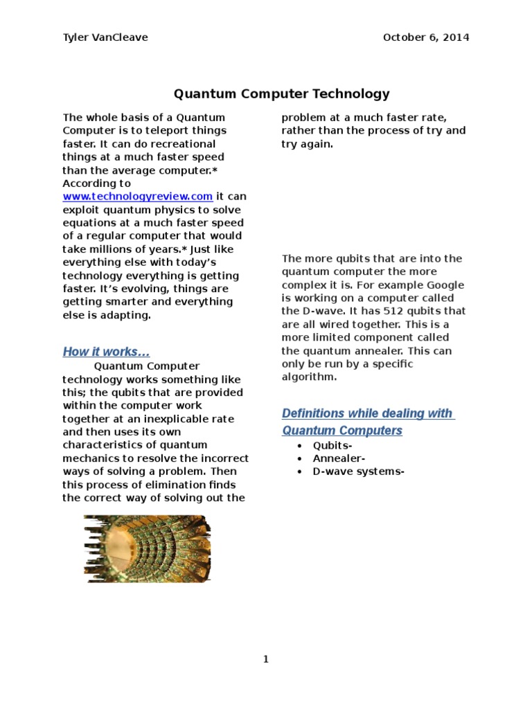 Quantum Computer Technology | PDF | Quantum Computing | Theoretical ...
