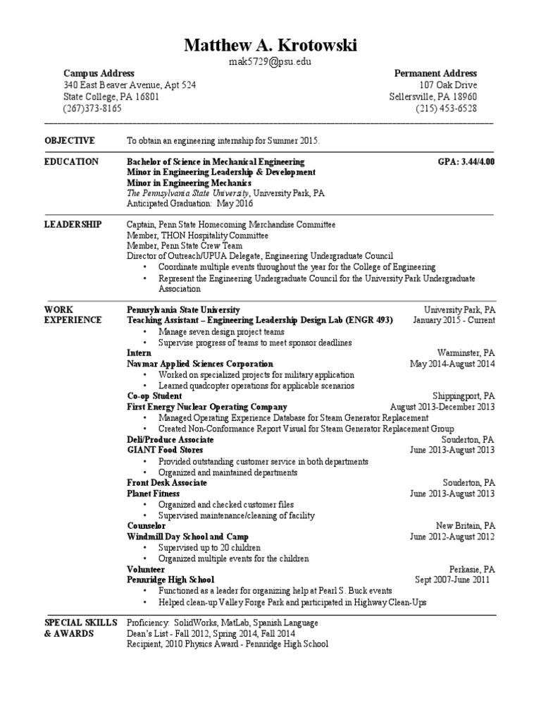 Updated Resume 2015 | PDF | Career & Growth | Technology & Engineering
