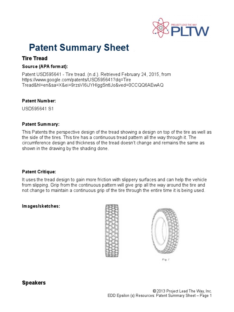E1 3 Patent Summary Sheet | PDF