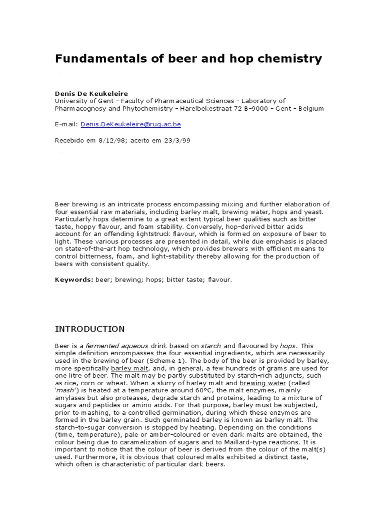 Fundamentals of Beer and Hop Chemistry | PDF | Hops | Brewing