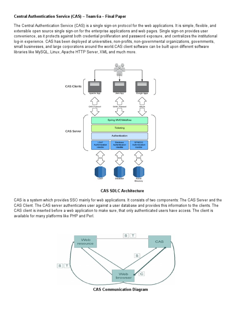 Central Authentication Service-Final Paper | PDF | Computer Data ...