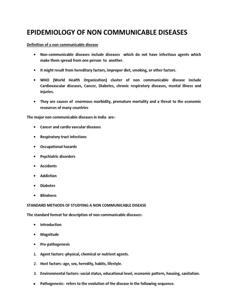 Epidemiology of Non Communicable Diseases | PDF | Diabetes Mellitus ...