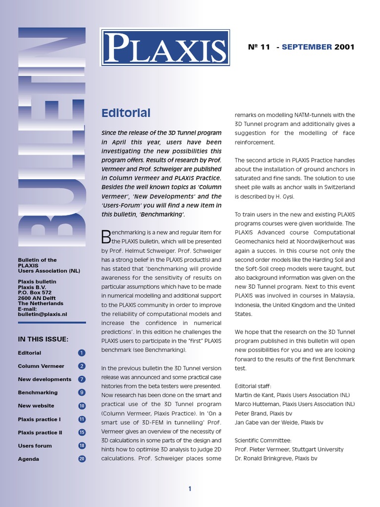 Plaxis Bulletin (S) | PDF | Deep Foundation | Tunnel