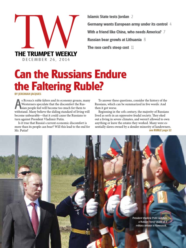 Can The Russians Endure The Faltering Ruble?: The Trumpet Weekly The ...