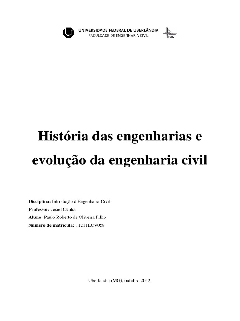 História Das Engenharias E Evolução Da Engenharia Civil Download