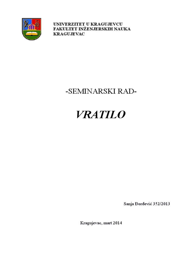 Vratilo Seminarski | PDF