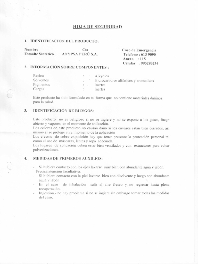 MSDS Esmalte Sintetico Anypsa.pdf MSDS Esmalte Sintetico Anypsa.pdf