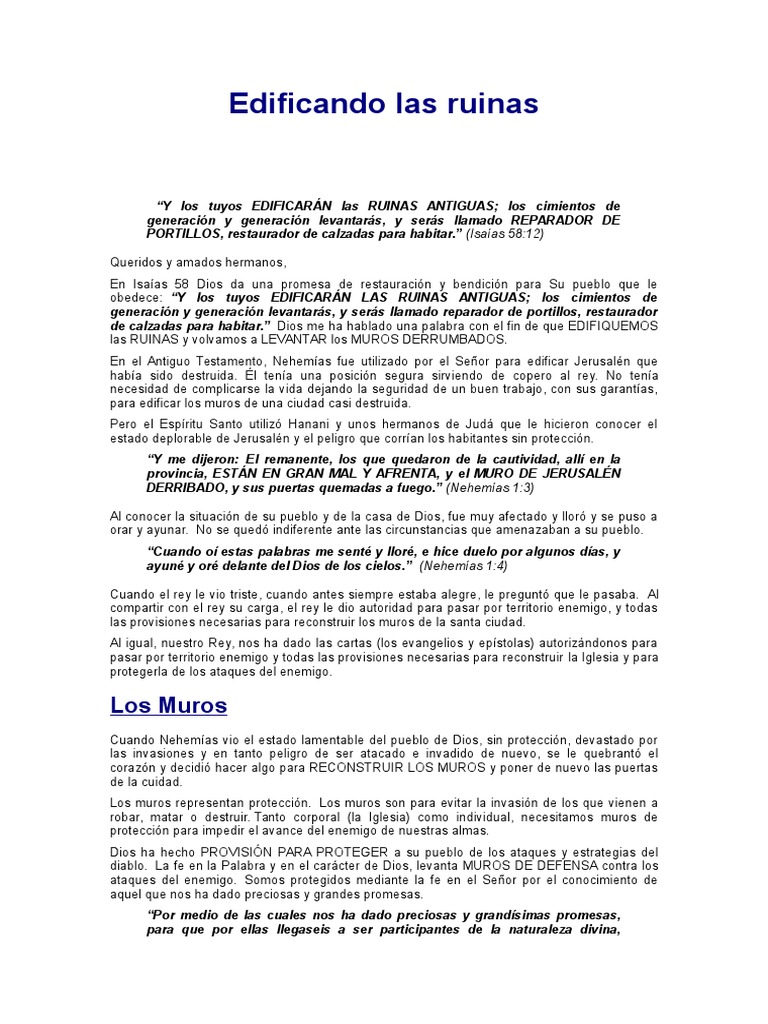 Edificando Las Ruinas | PDF | Cristo (título) | Fe