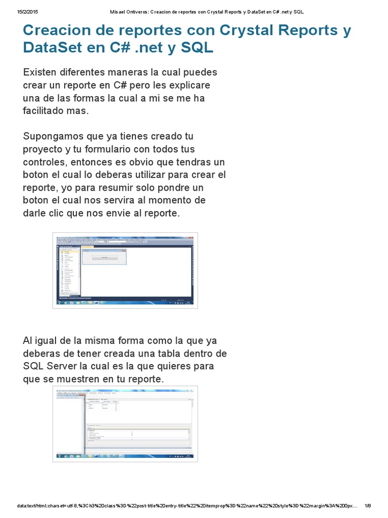 Creacion de Reportes Con Crystal Reports y DataSet en C# | Descargar ...