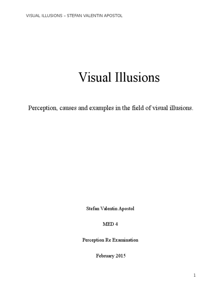 Visual Illusions Pdf Perception Illusion