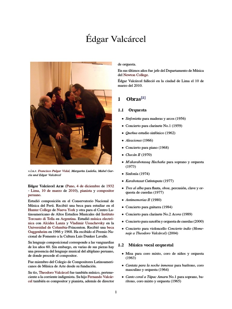 Édgar Valcárcel | PDF | Coro | Cuarteto