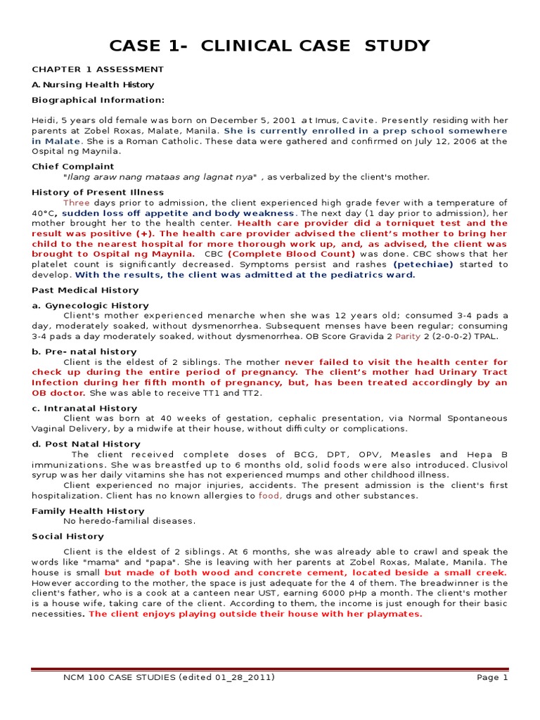Pediatric Case Study: Thrombocytopenia | PDF | Pulse | Adolescence