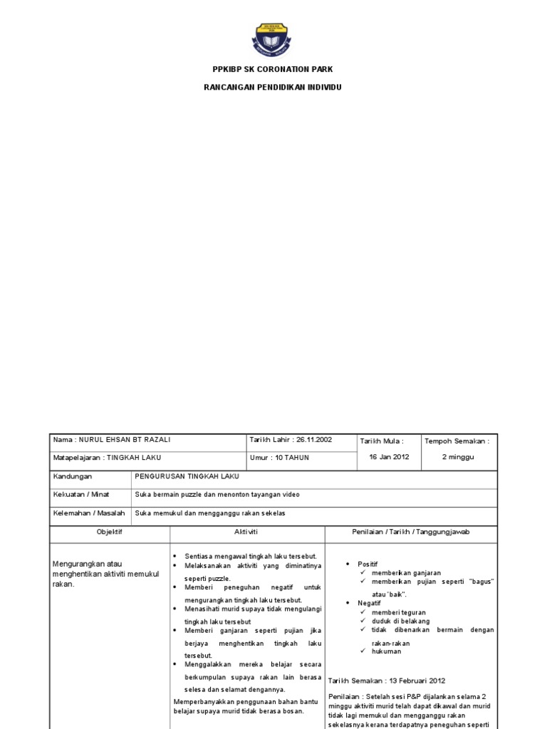 Contoh Rpi PTL | PDF