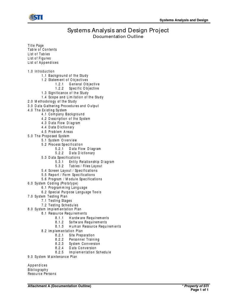 system-analysis-and-design-documenattion-outline-pdf