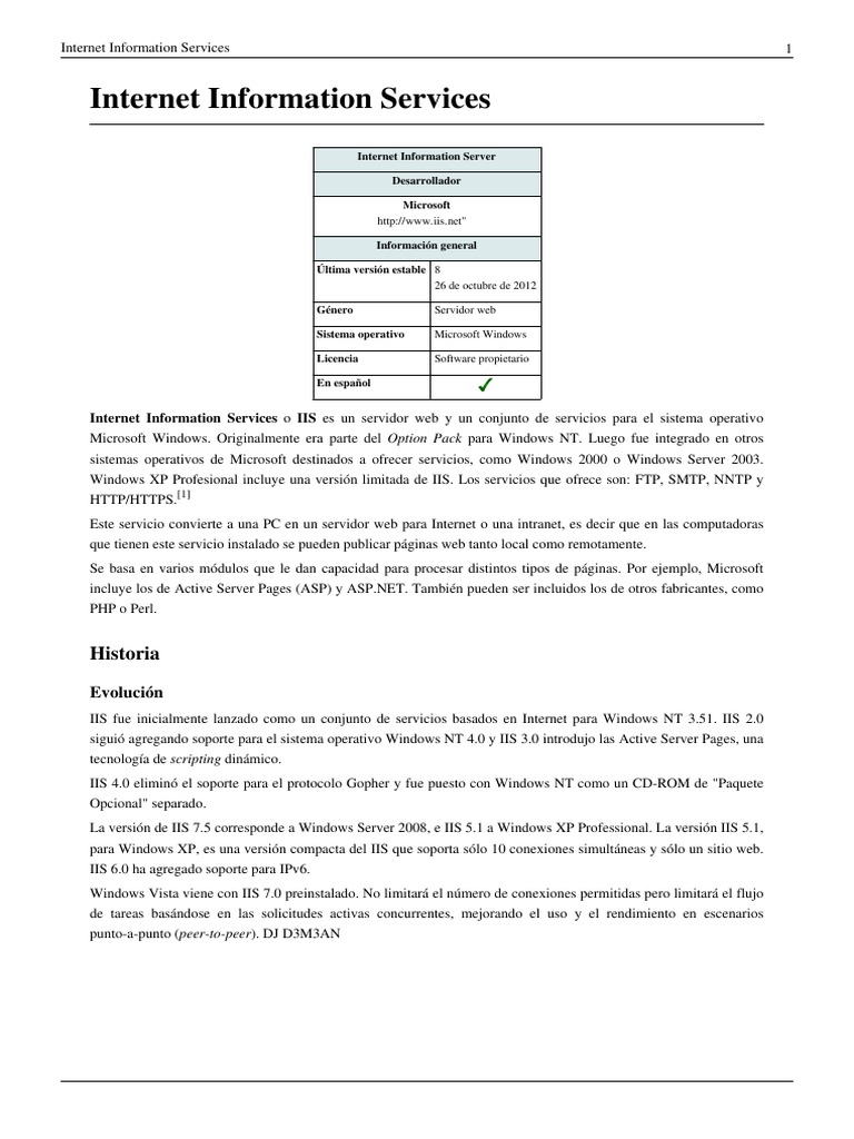 Internet Information Services | PDF | Servicios de Información de ...
