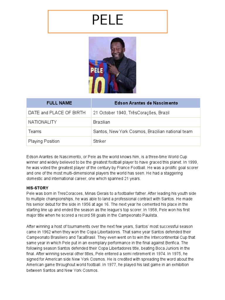 Football Players Biography | PDF | Sports Organisations | Association ...