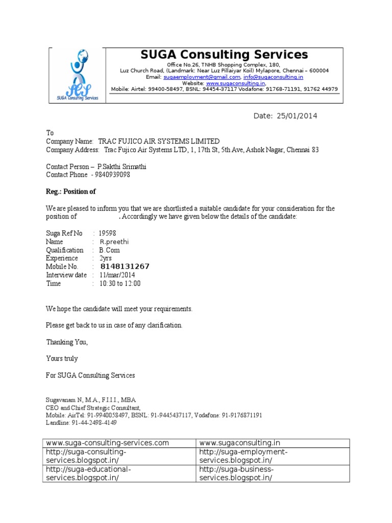Candidate Shortlisting for TRAC Fujico | PDF