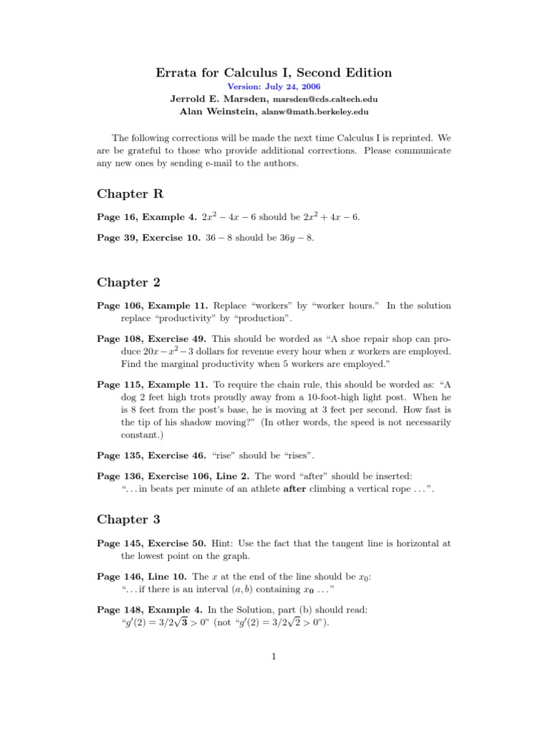 Errata | PDF | Mathematical Concepts | Analysis