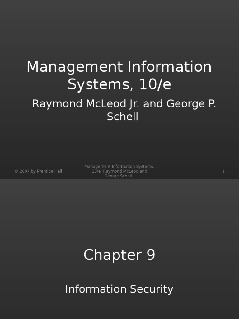 Management Information Systems, 10/E: Raymond Mcleod Jr. and George P. Schell | PDF | Firewall ...