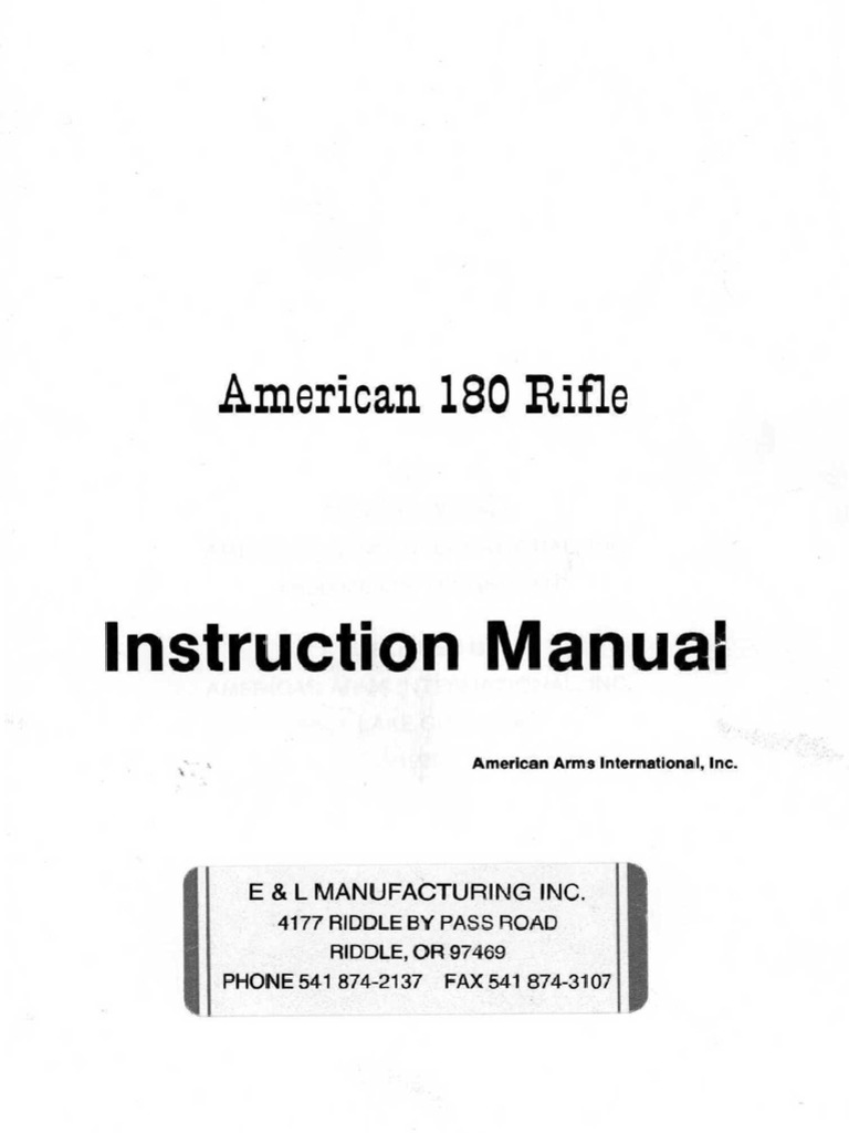 American 180 Rifle | PDF | Magazine (Firearms) | Cartridge (Firearms)