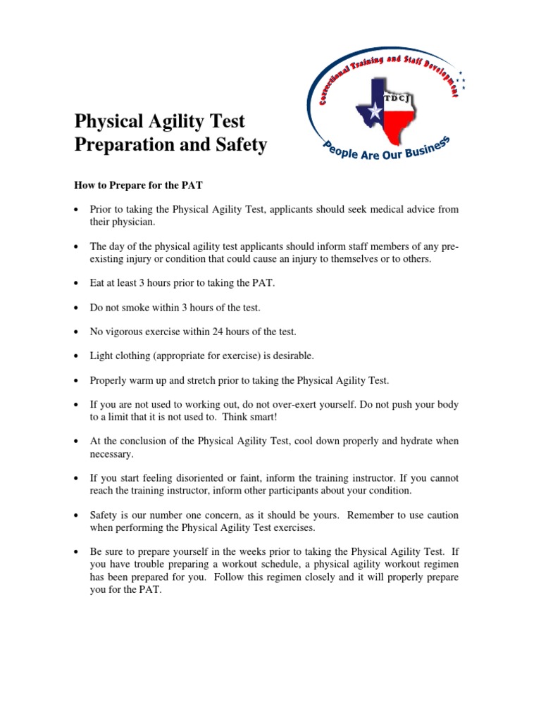 Physical Agility Test Preparation and Safety: How To Prepare For The ...