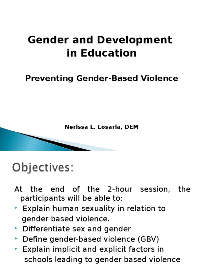 Gender and Development in Education: Preventing Gender-Based Violence ...
