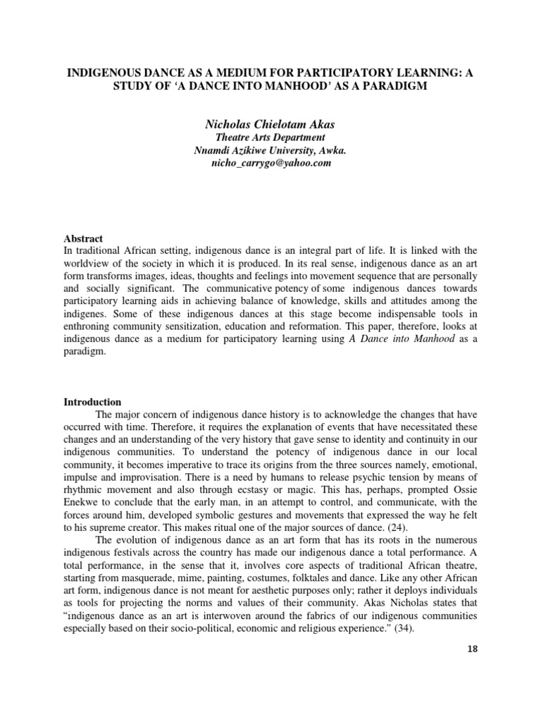 Indigenous Dance & Learning Study | PDF | Dances | Aesthetics