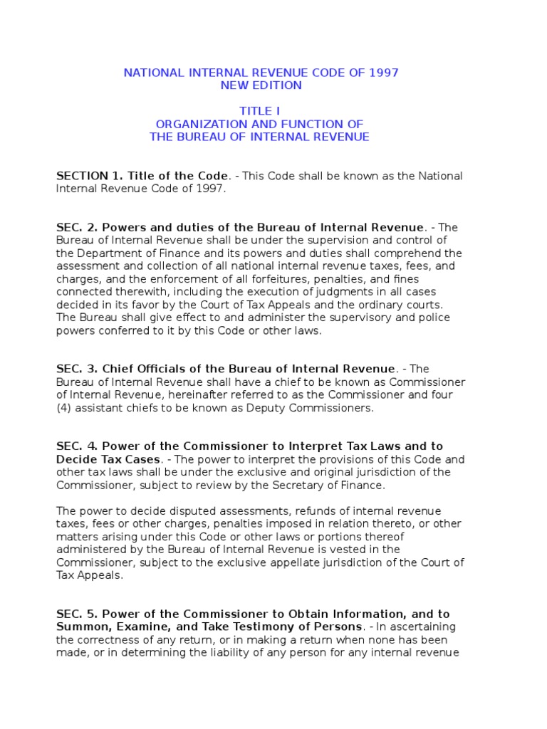 Nirc Code 1997 | PDF | Capital Gains Tax | Internal Revenue Service