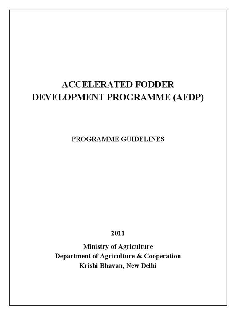 Accelerated Fodder Development Programme (Afdp) | PDF | Agriculture | Wheat