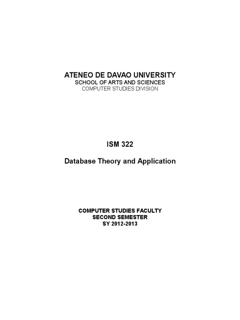 ISM322 Course Syllabus | PDF | Microsoft Access | Database Design