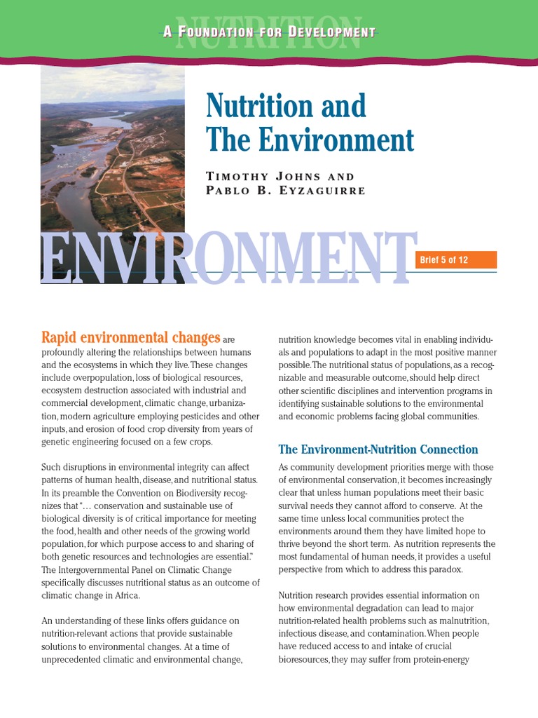 Nutrition and Environment | PDF | Sustainability | Nutrition