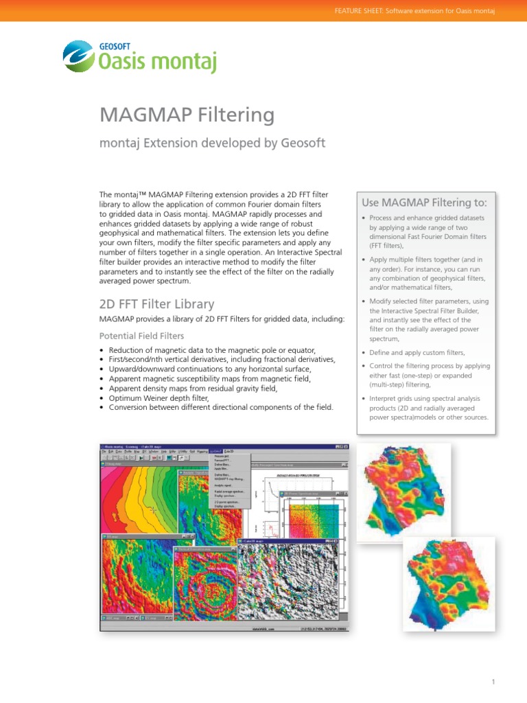 MAGMAP Filtering: Montaj Extension Developed by Geosoft | PDF | Spectral Density | Magnetic Field
