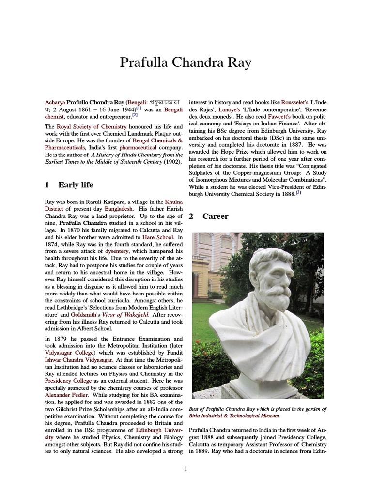 Prafulla Chandra Ray | PDF | Academia