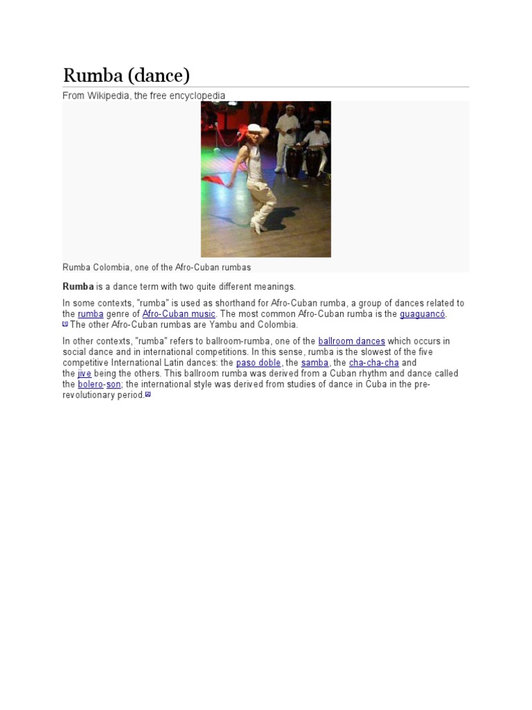 Rumba Dance Styles Explained | PDF