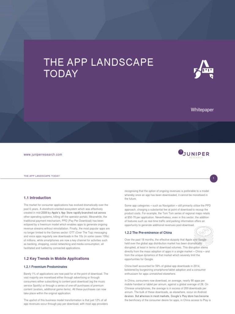 The App Landscape Today | PDF | Google Play | Mobile App