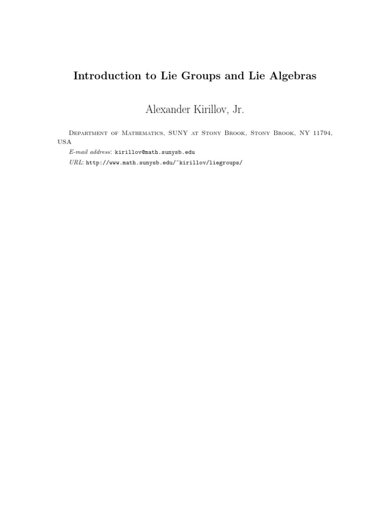 Lie Groups | PDF | Lie Groups | Group (Mathematics)