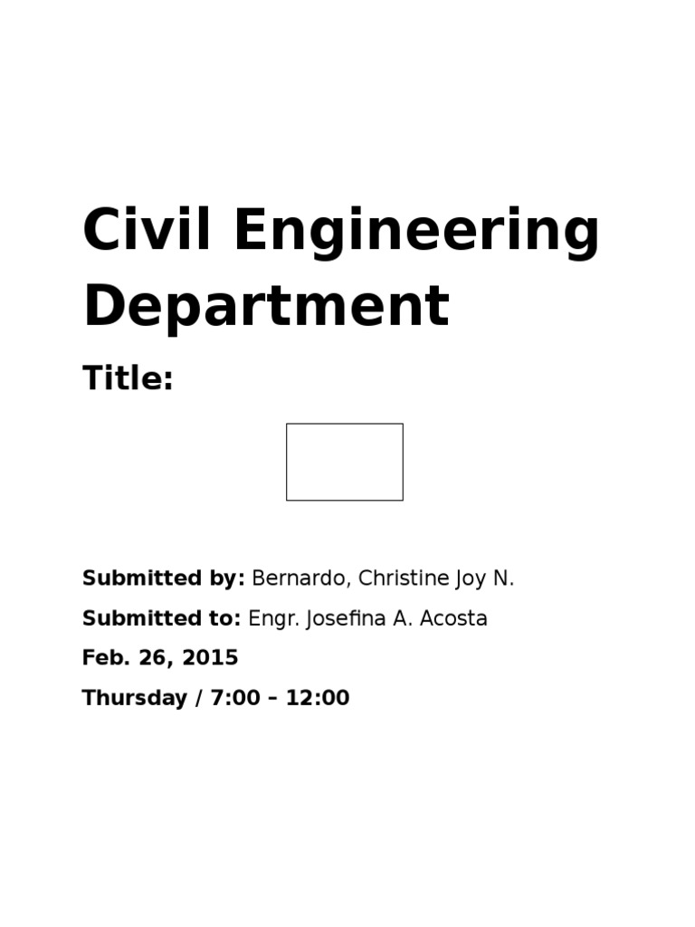Civil Engineering Department | PDF