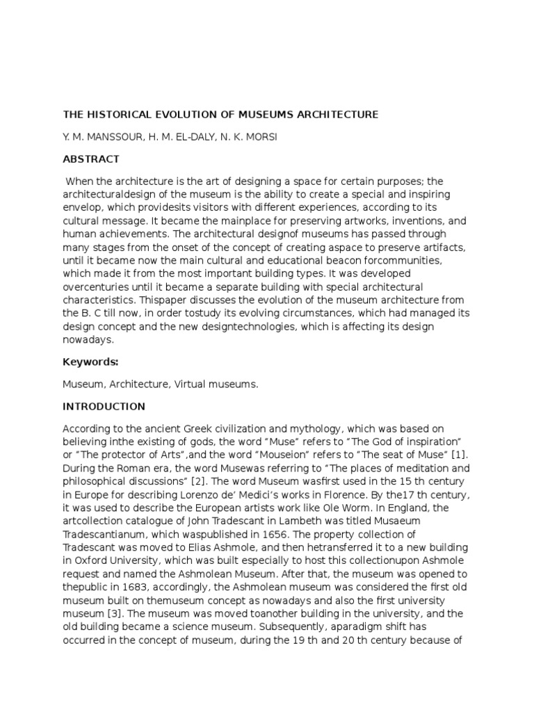 The Historical Evolution Of Museums Architecture Pdf British Museum