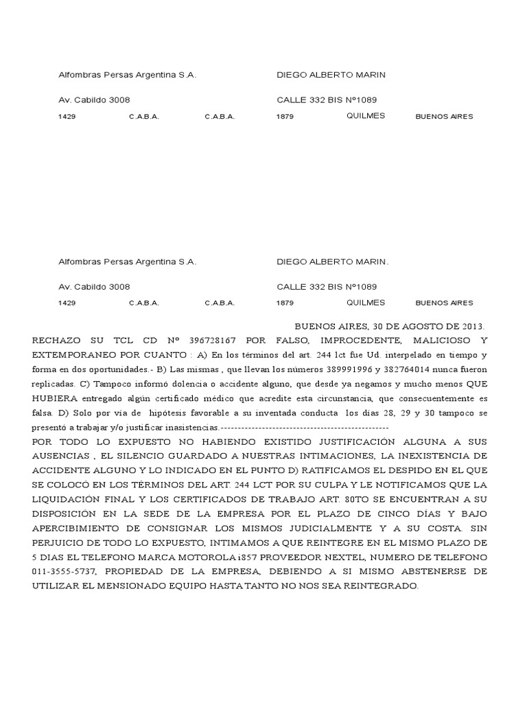 Plantilla Carta Documento para Word | PDF