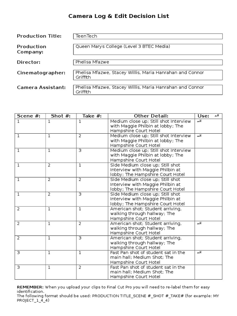 Camera Log (Need To Upload) | PDF | 3 D Printing | Close Up