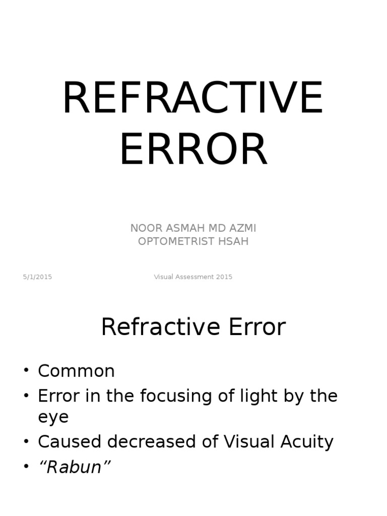 Refractive Errors: Types and Treatments | PDF | Vision | Natural Philosophy