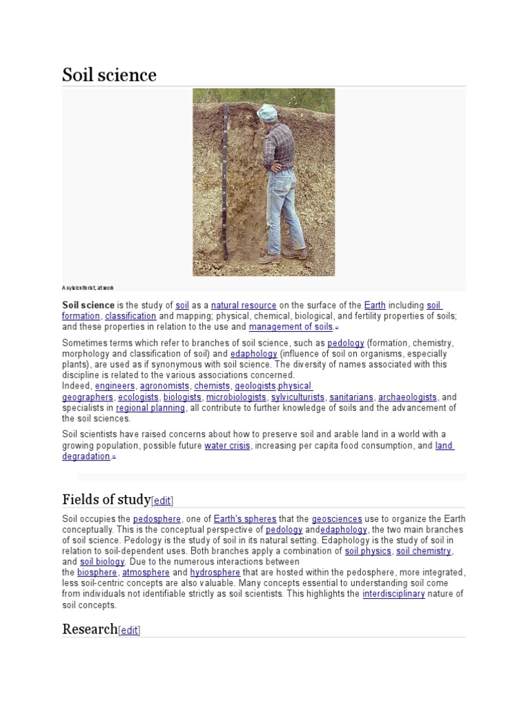 Soil Science: Fields of Study | PDF | Soil Science | Earth Sciences