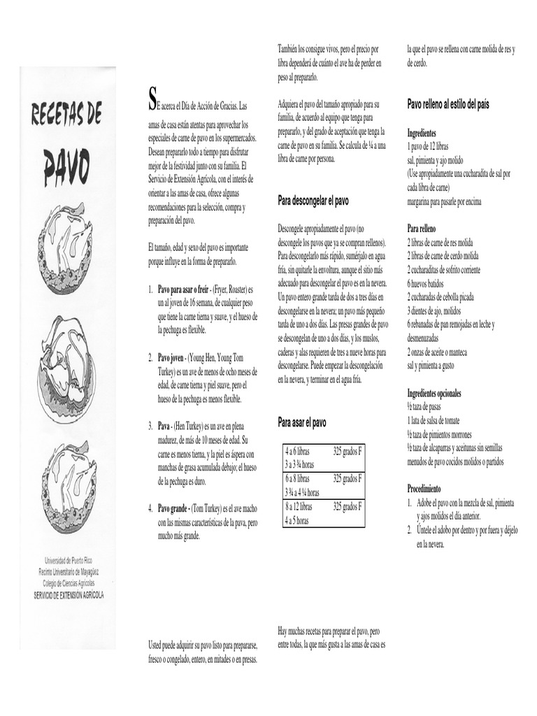 Recetas de Pavo | PDF | Relleno | Caldo